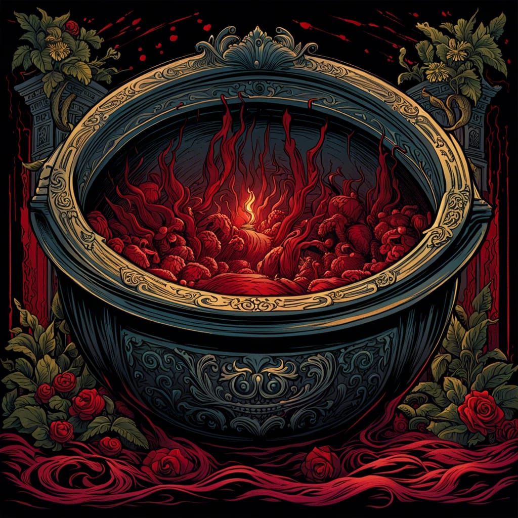 Chamberpot of horror, by Dan Mumford, Alphonse Mucha and Jordan Grimmer ...