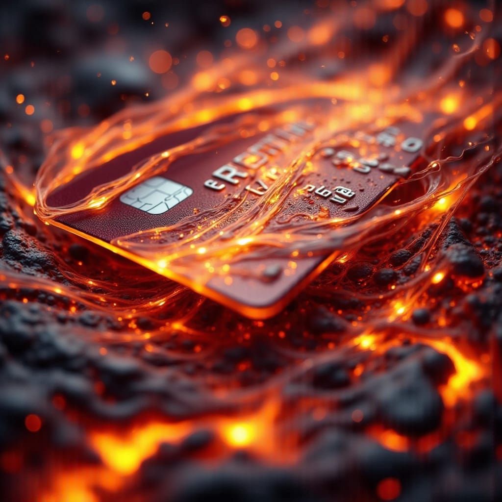 Recycling Plastic: Expired Debit Card - Zoomed In, Macro 2