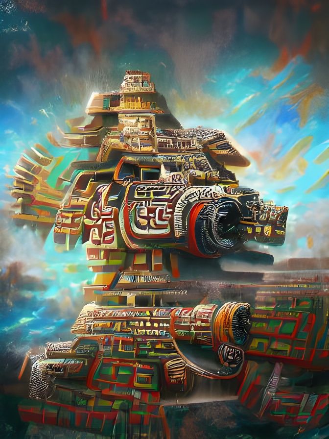 Aztec Science Tower - AI Generated Artwork - NightCafe Creator