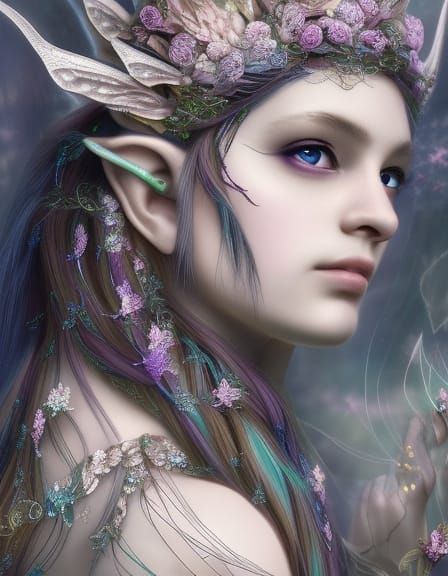 fantasy fae fairy faery elven ethereal woman hyper detailed intricately ...