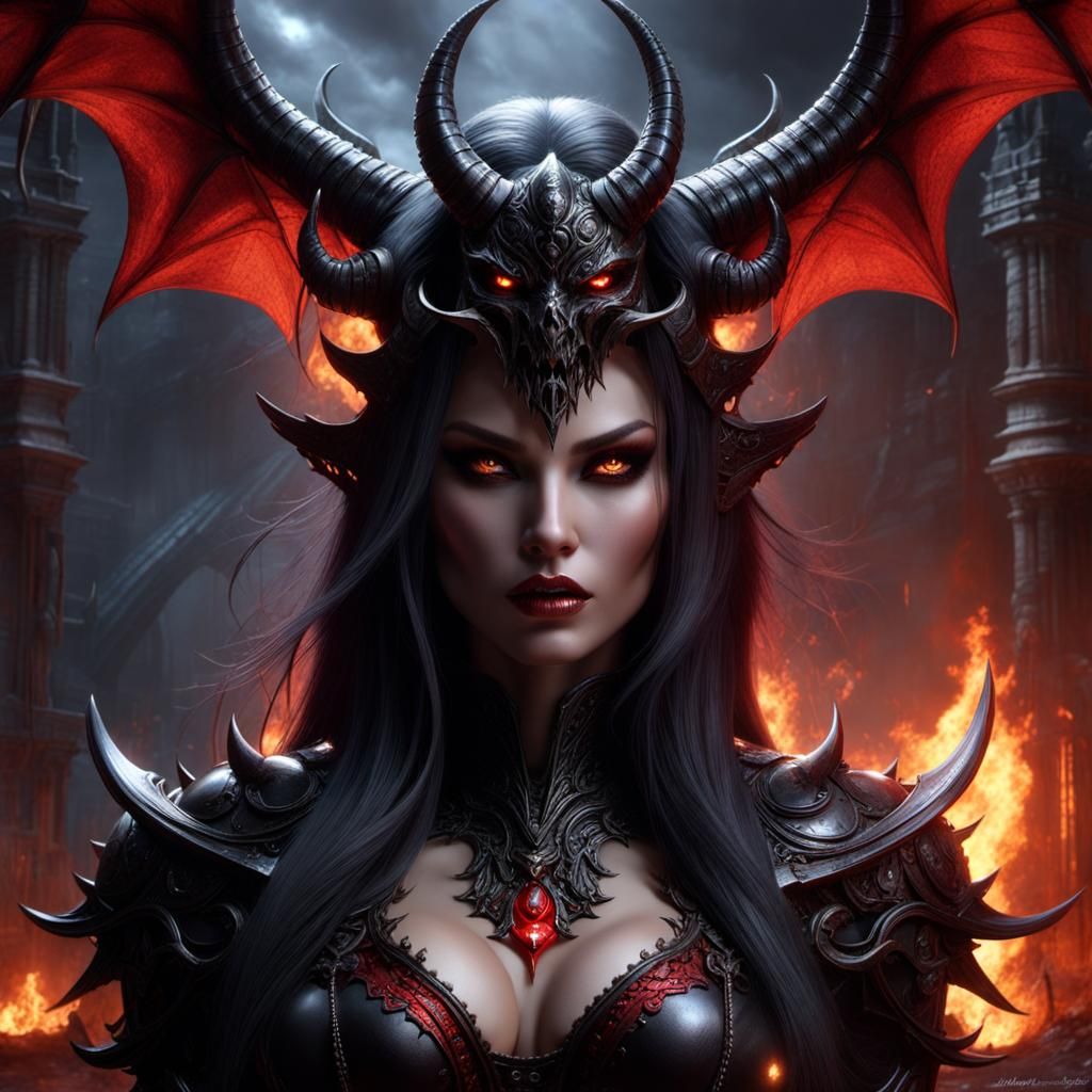 pretty demon girl - AI Generated Artwork - NightCafe Creator