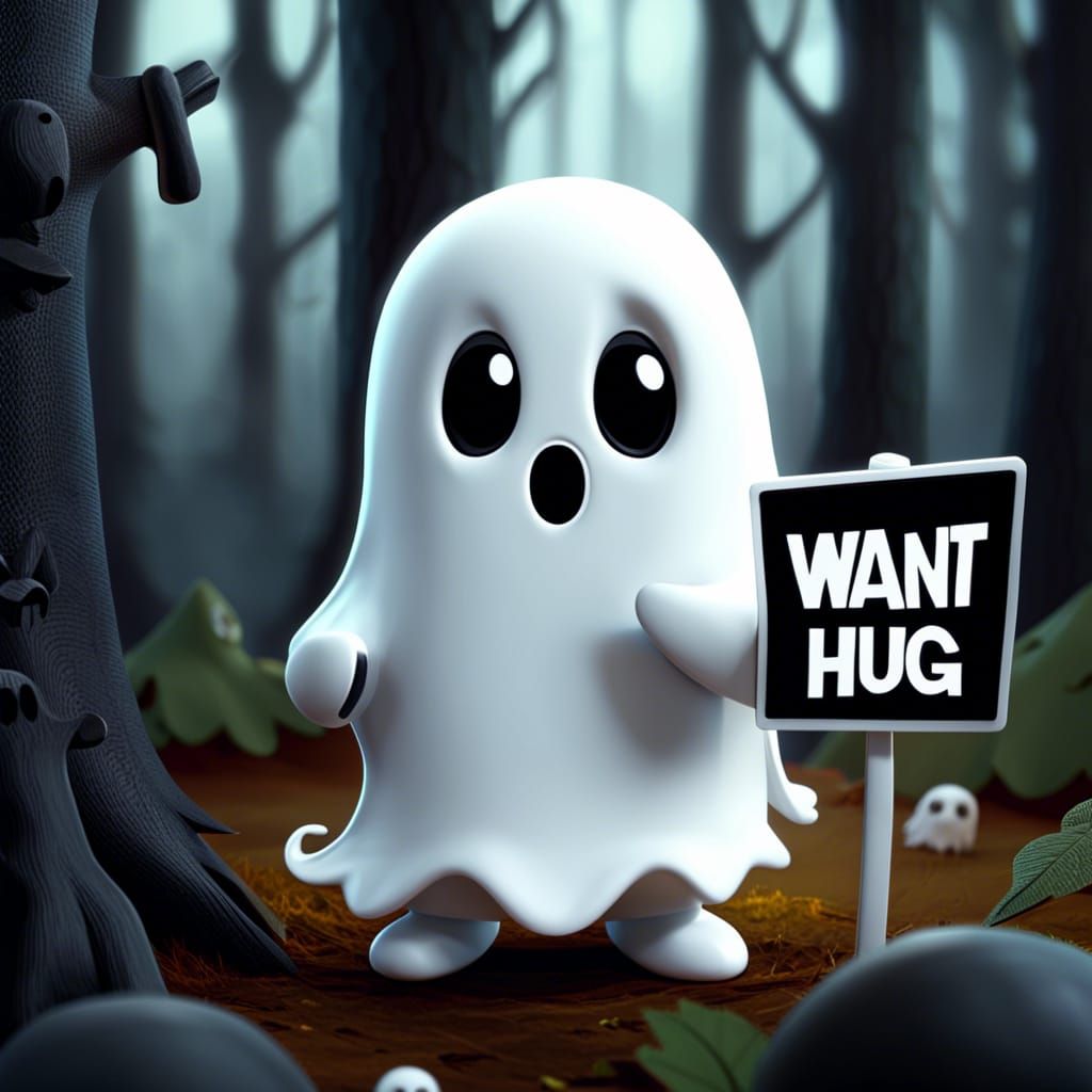 Ghost looking for hugs - AI Generated Artwork - NightCafe Creator