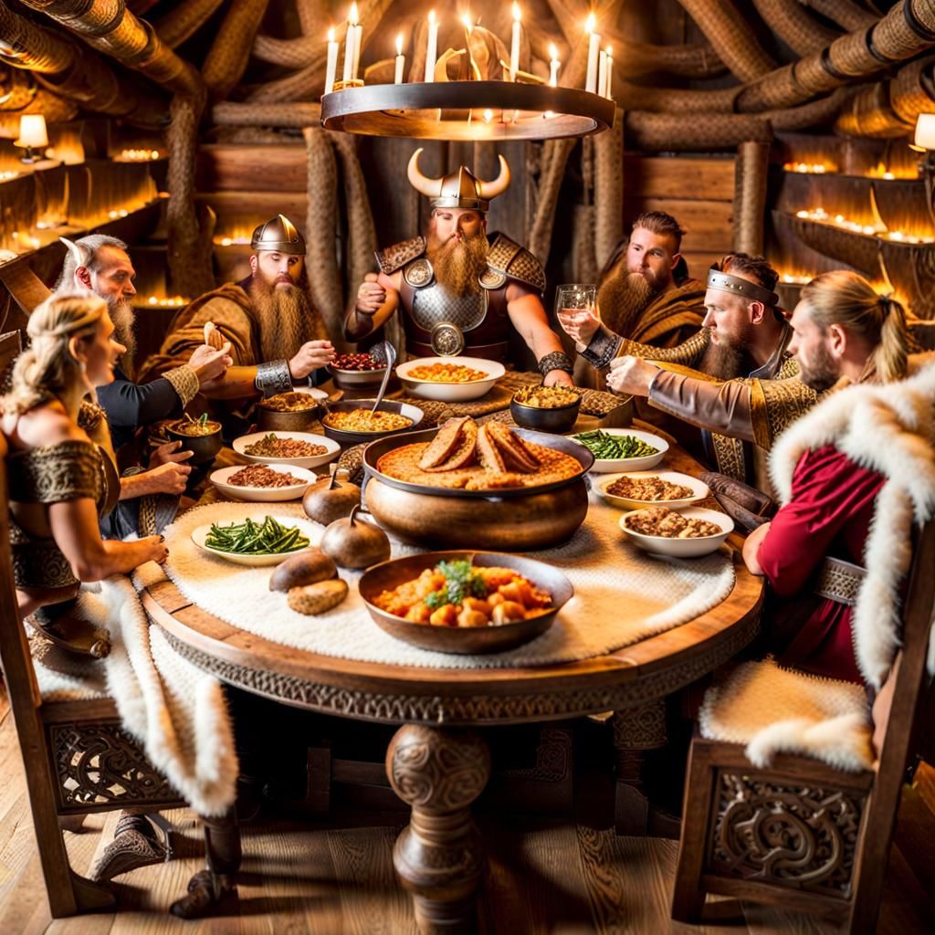 Feasting in Valhalla - AI Generated Artwork - NightCafe Creator