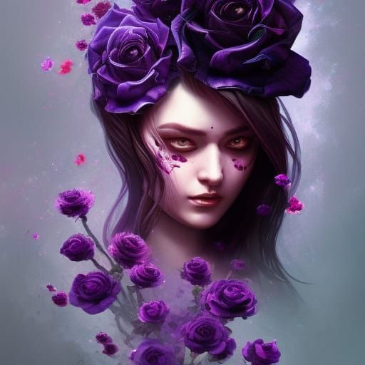 Purple roses - AI Generated Artwork - NightCafe Creator