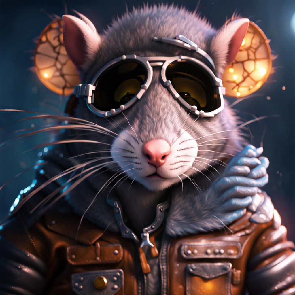 A biker Rat - AI Generated Artwork - NightCafe Creator