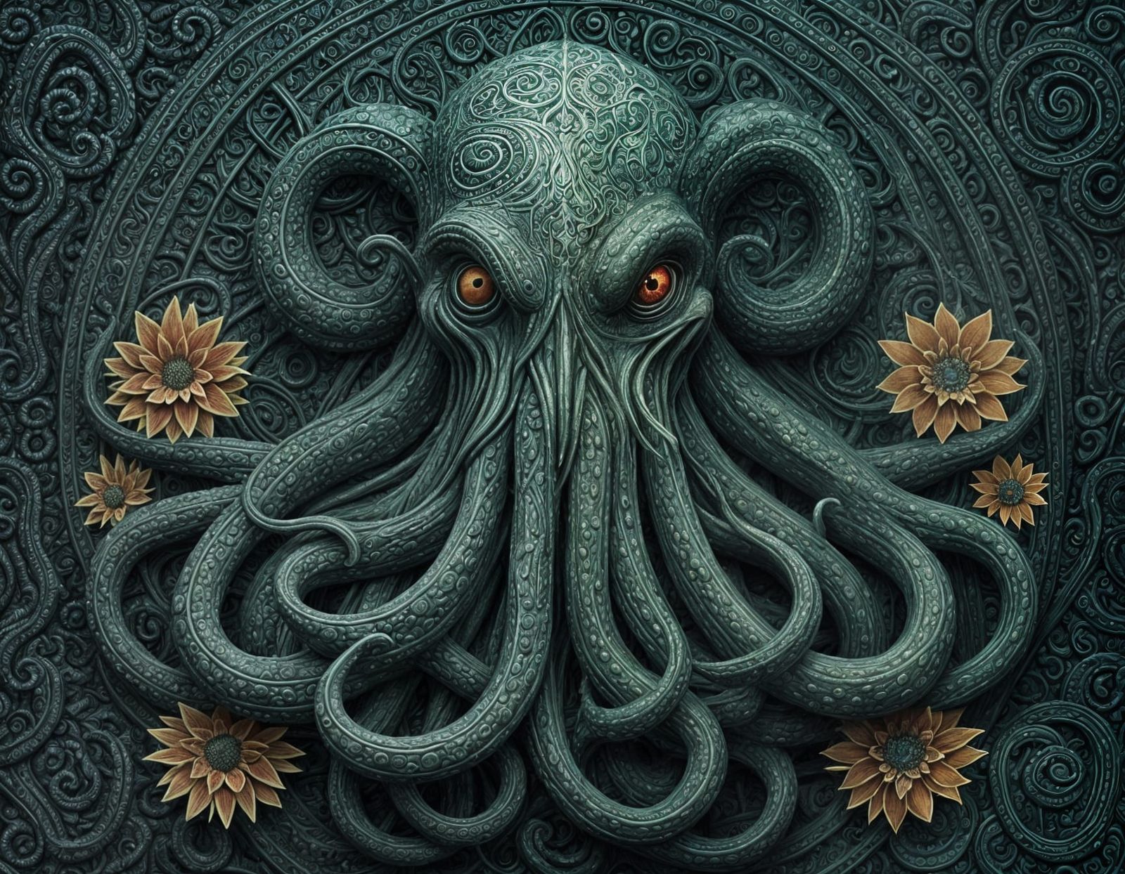 Cthulhu with flowers - Cthulhu with flowers