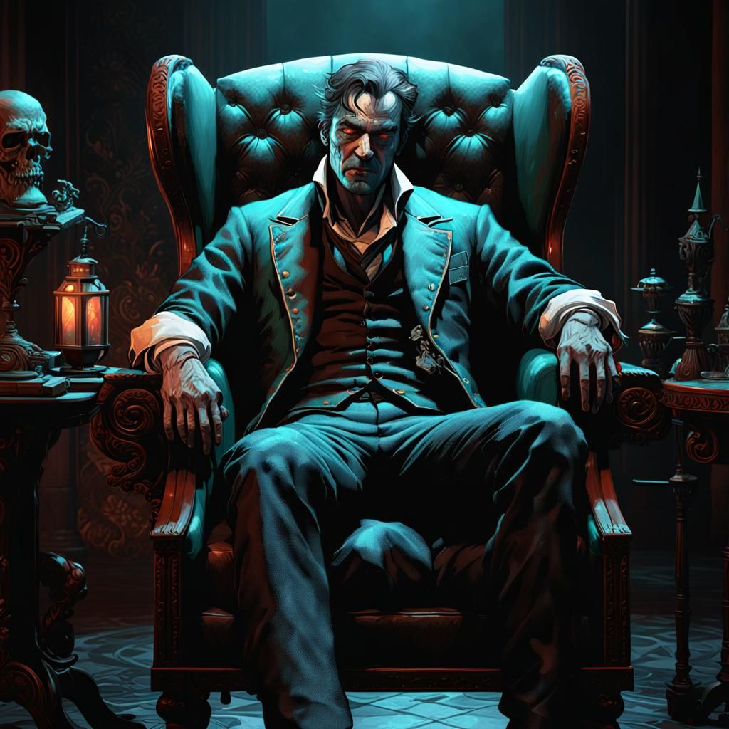 A tired vampire slouches - AI Generated Artwork - NightCafe Creator