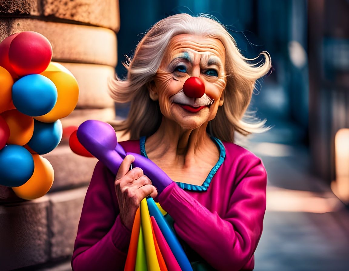 clown grandma - AI Generated Artwork - NightCafe Creator