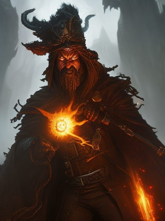 Warlock Conjuring Magic Fire - AI Generated Artwork - NightCafe Creator