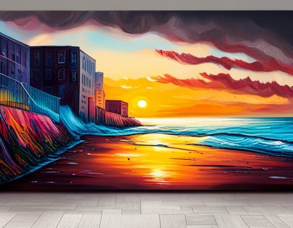 North Sea sunset - AI Generated Artwork - NightCafe Creator