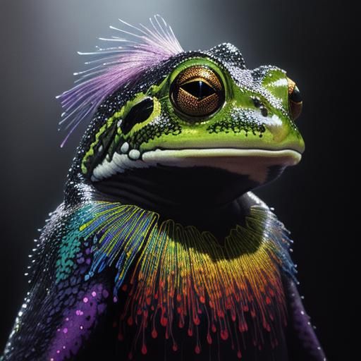 Mohawk Frog! - AI Generated Artwork - NightCafe Creator