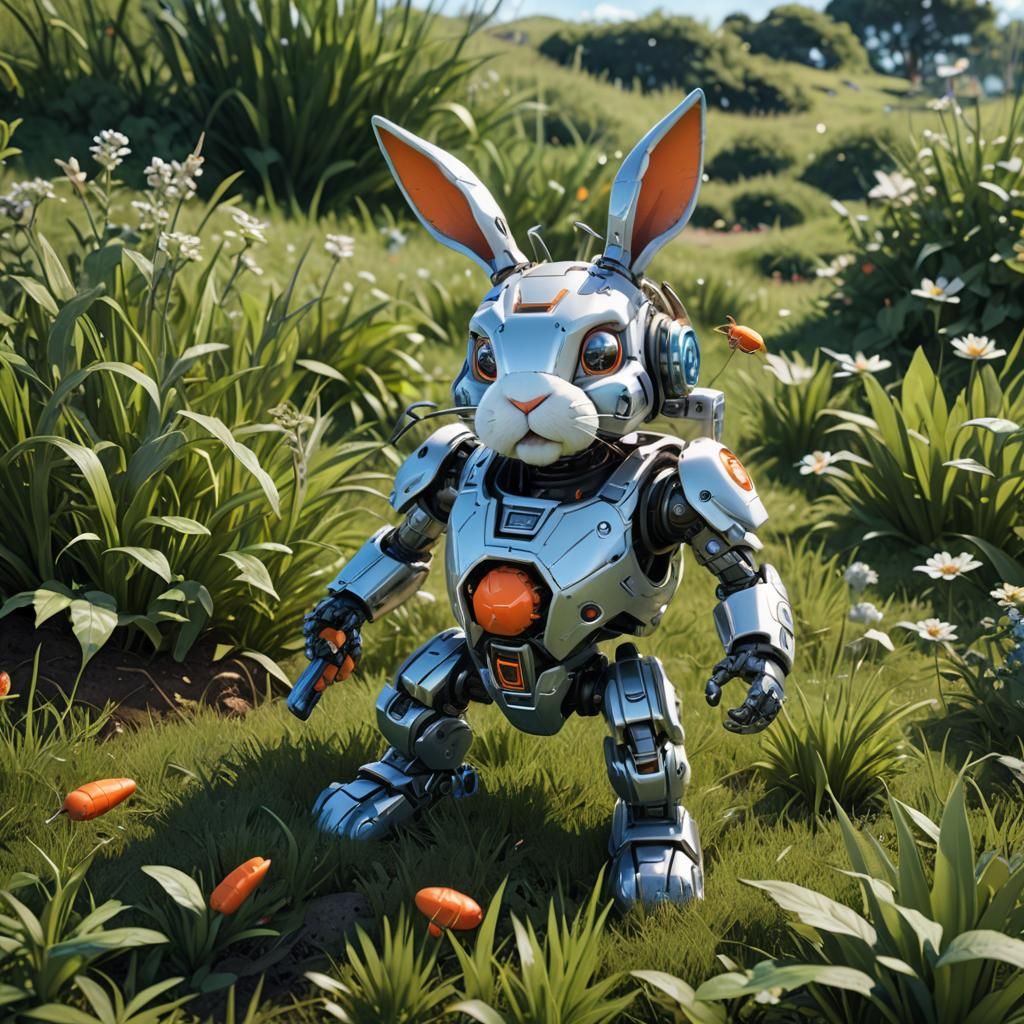 Cyborg rabbit - AI Generated Artwork - NightCafe Creator