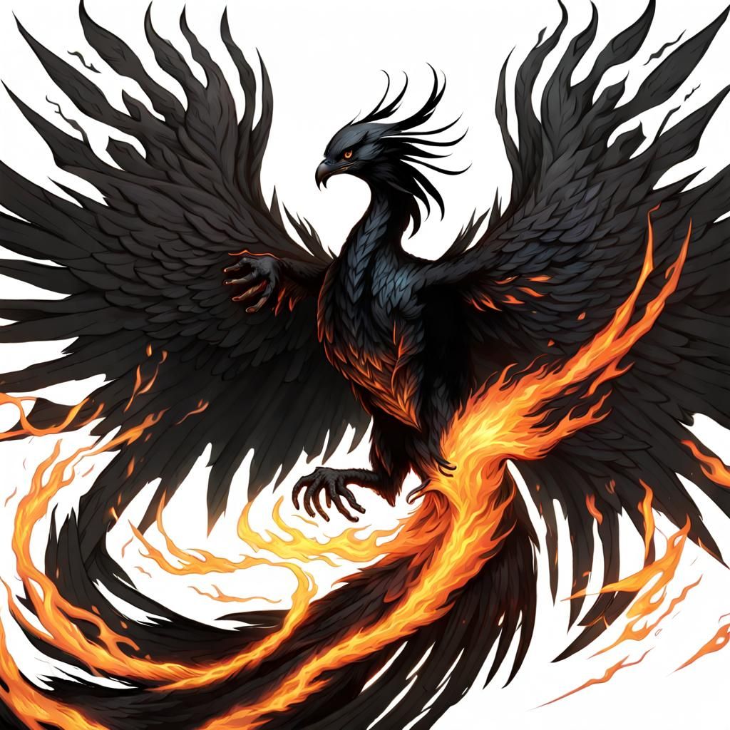 Black Phoenix 1 - AI Generated Artwork - NightCafe Creator
