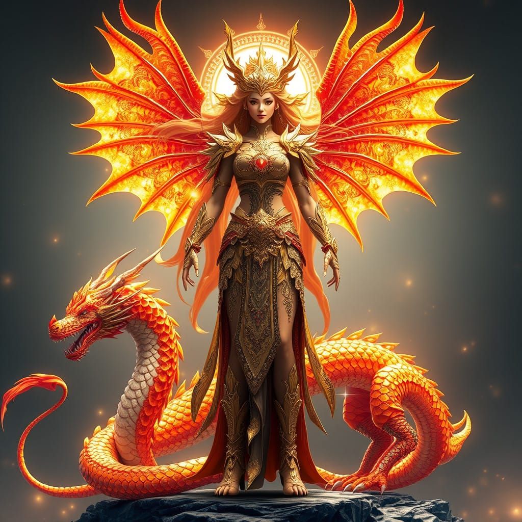 The Queen of the sun dragons - Regal Goddess Empowered by Su...
