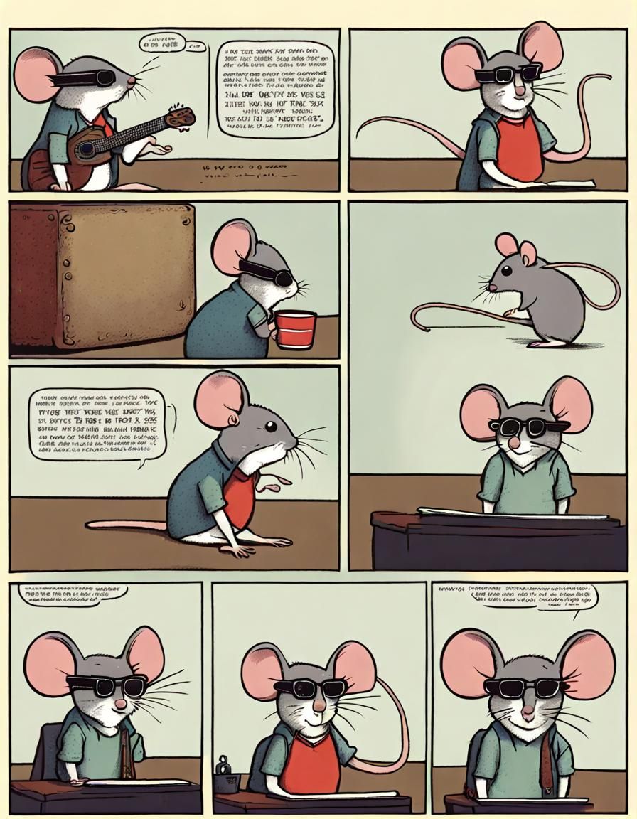 Weird comic strip about hipster mice - AI Generated Artwork - NightCafe ...