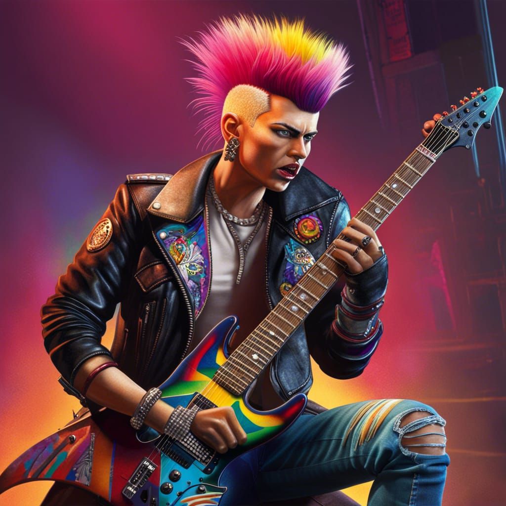1980s punk rocker - AI Generated Artwork - NightCafe Creator