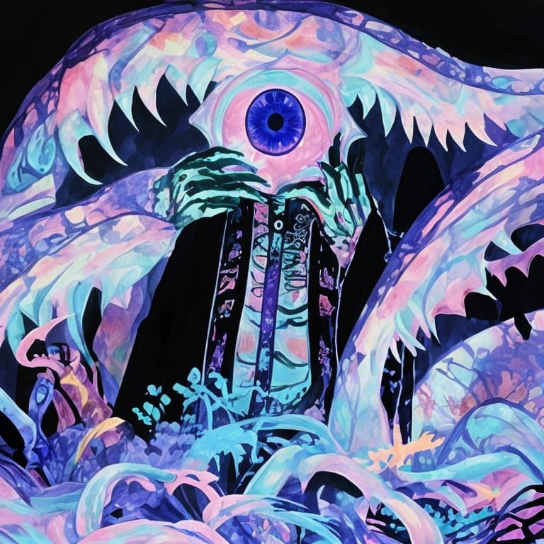 Sinister Creatures Emerge from Frosty Shadows - AI Art