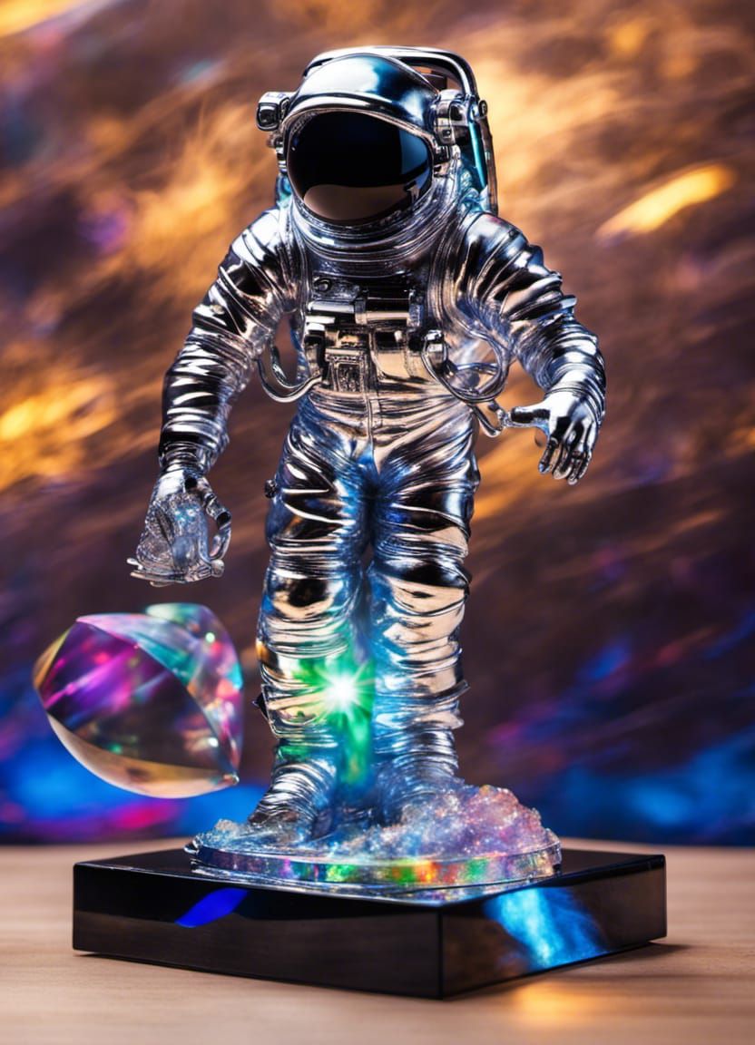 Photograph of a perfect Sparkling chrome obsidian MTV Spaceman Award ...