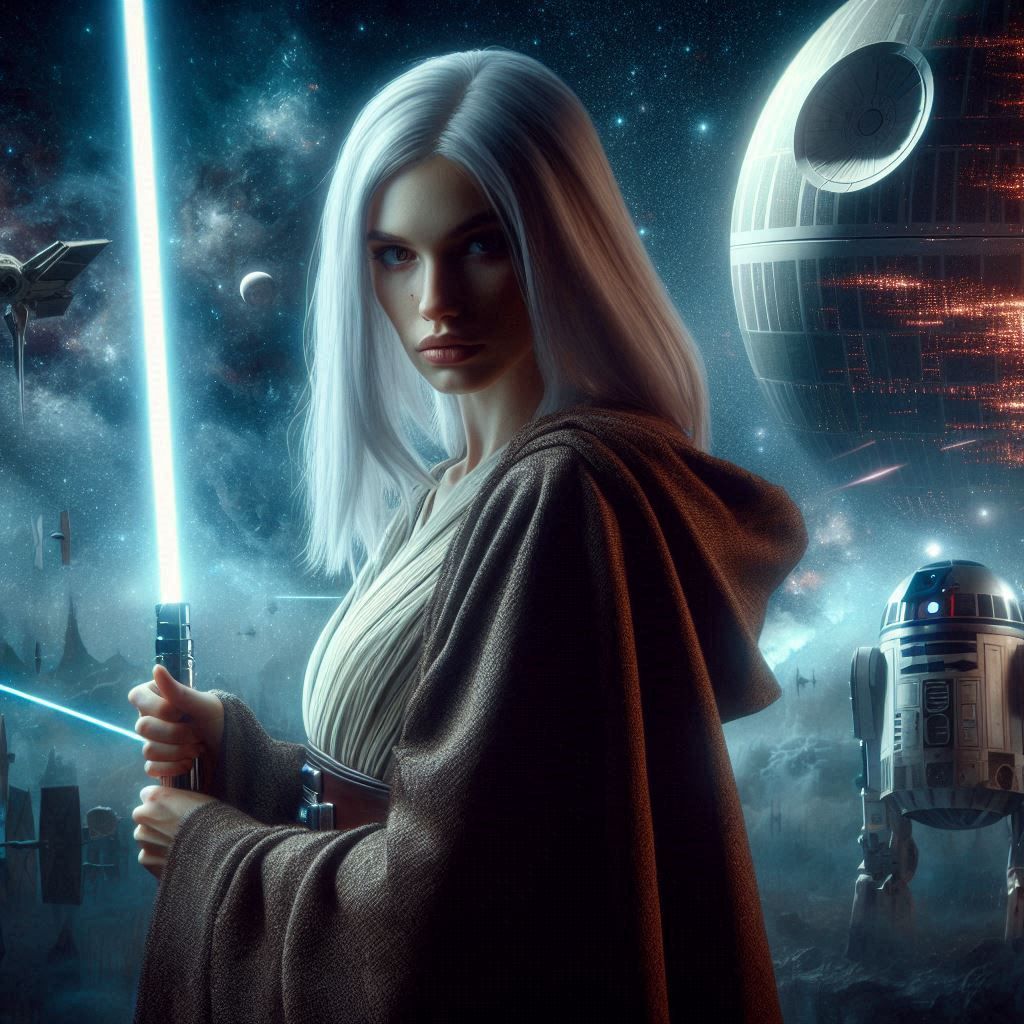 jedi warrior woman white - AI Generated Artwork - NightCafe Creator