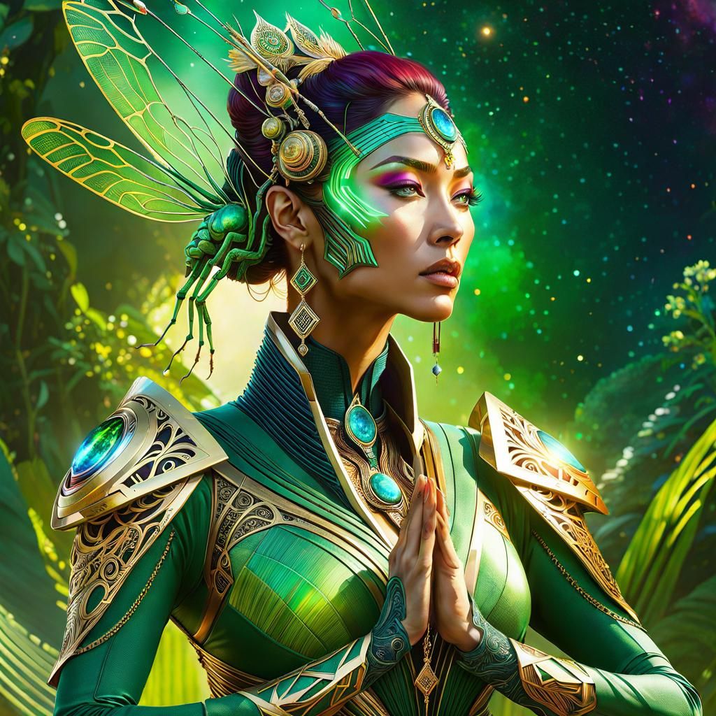 Cosmic Guardian Mantis Channels Healing Energy in ... - AI Art