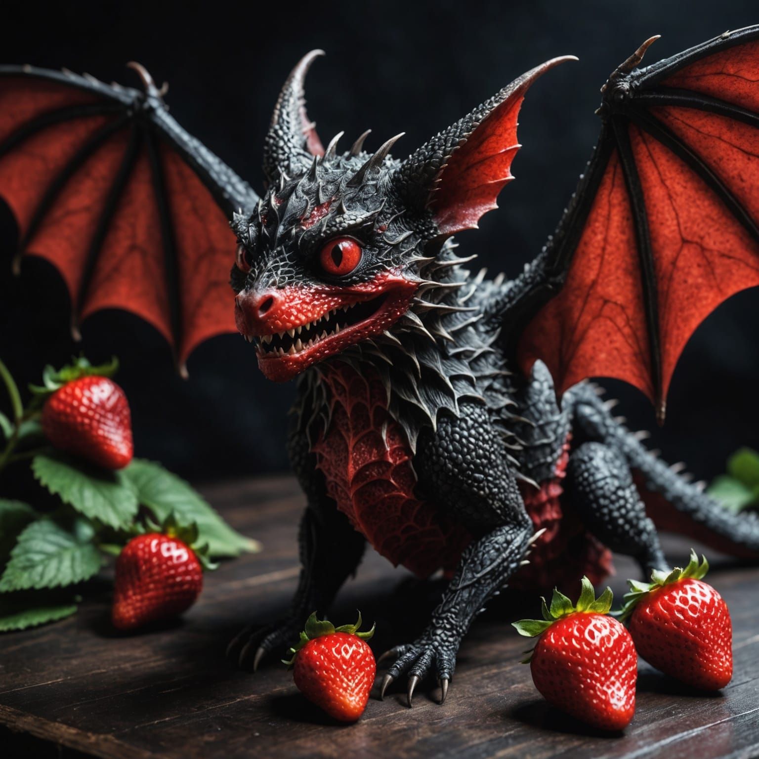 strawberry bat dragon - AI Generated Artwork - NightCafe Creator