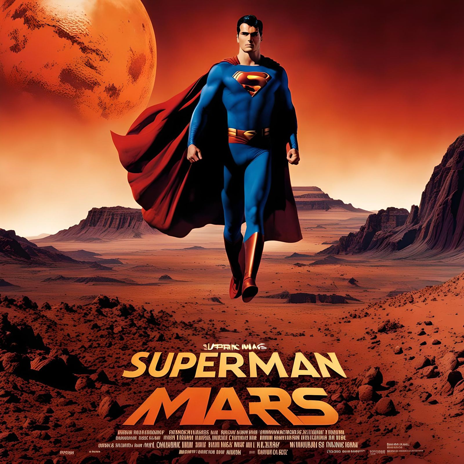 Superman On Mars movie poster - AI Generated Artwork - NightCafe Creator