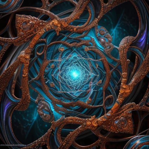 Crystaline Rust Structure with Mesmerizing Glow - AI Art