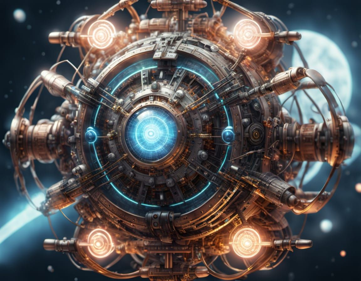 Elegant Sci-Fi Automaton Device in Intricate Digit... - AI Art