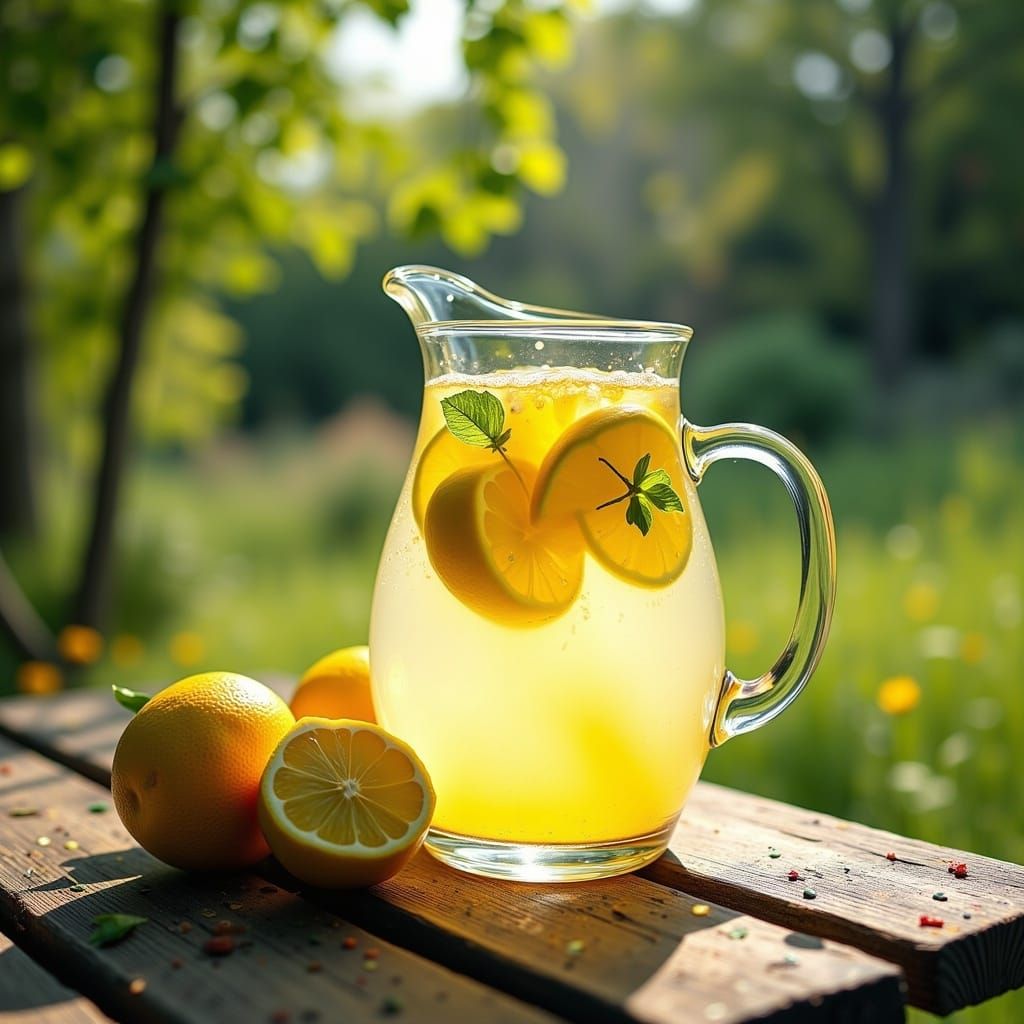 Surreal Ethereal Pitcher on a Picnic Bench in a Wh... - AI Art