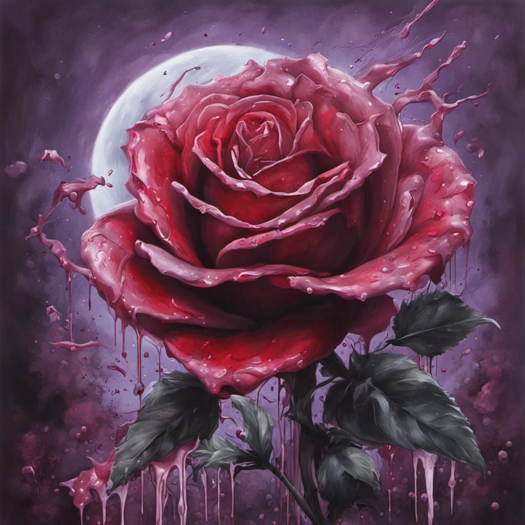 Red blood moon rose - AI Generated Artwork - NightCafe Creator