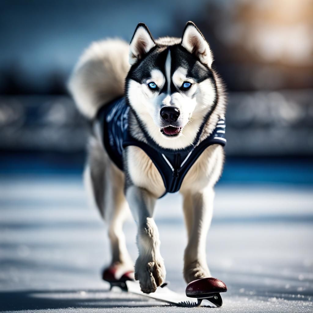 Figure skating husky - AI Generated Artwork - NightCafe Creator