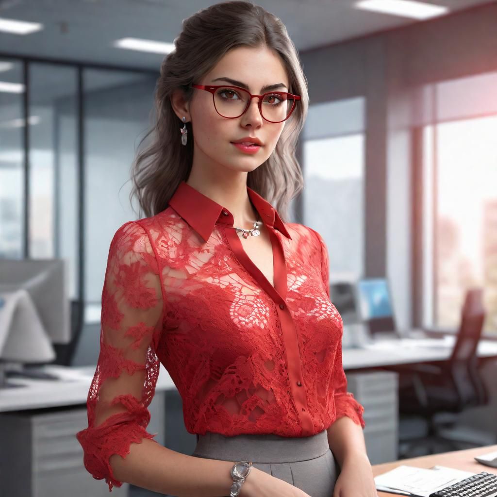 Young modern woman in a office - AI Generated Artwork - NightCafe Creator