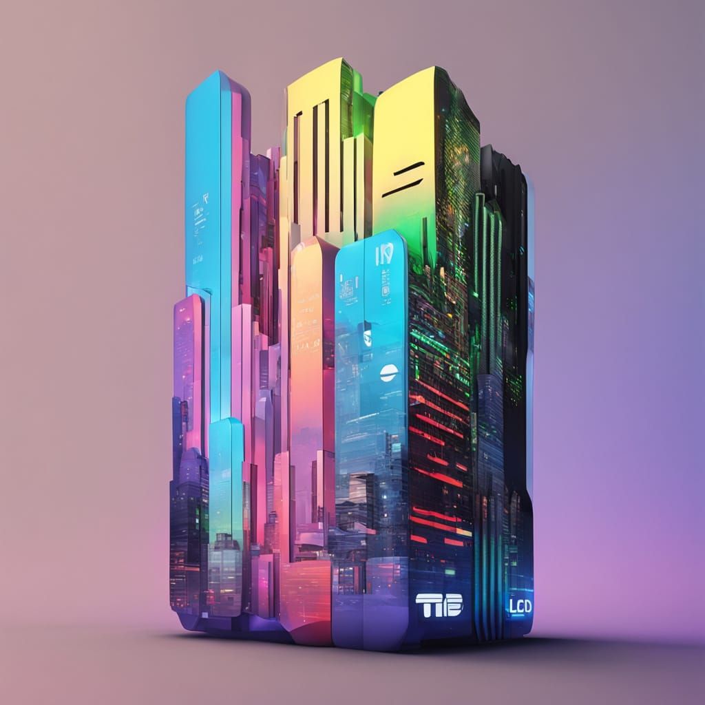 Credit Card in Neon Glow with Colorful Numbers - AI Art