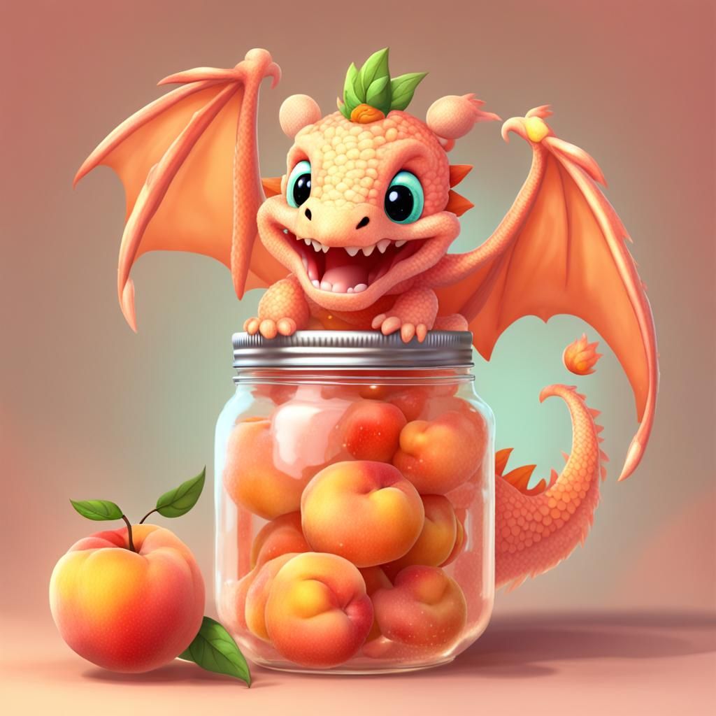 baby peach dragon - AI Generated Artwork - NightCafe Creator