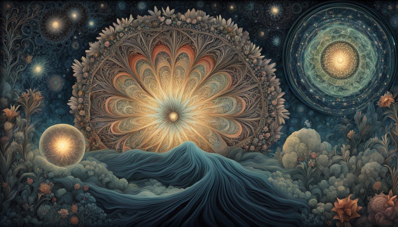 Stellar Dreamscape in Vibrant, Surreal Textures - AI Art