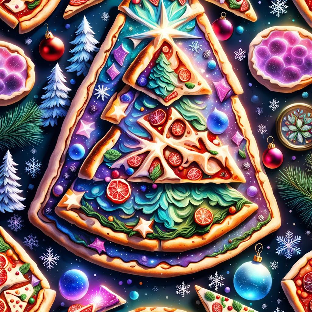 Pizza Christmas Tree - AI Generated Artwork - NightCafe Creator