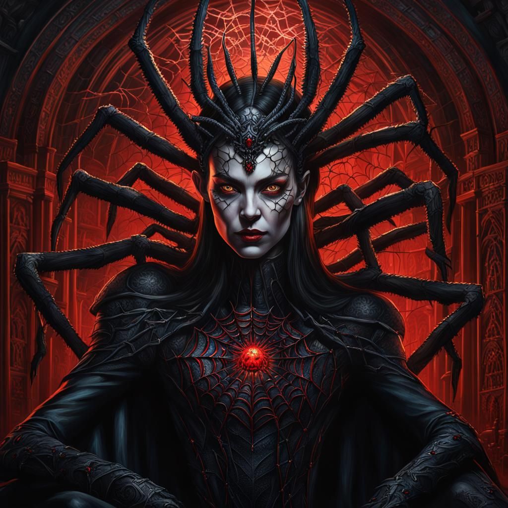 Photorealistic portrait of a majestic and evil Lolth queen . - AI ...