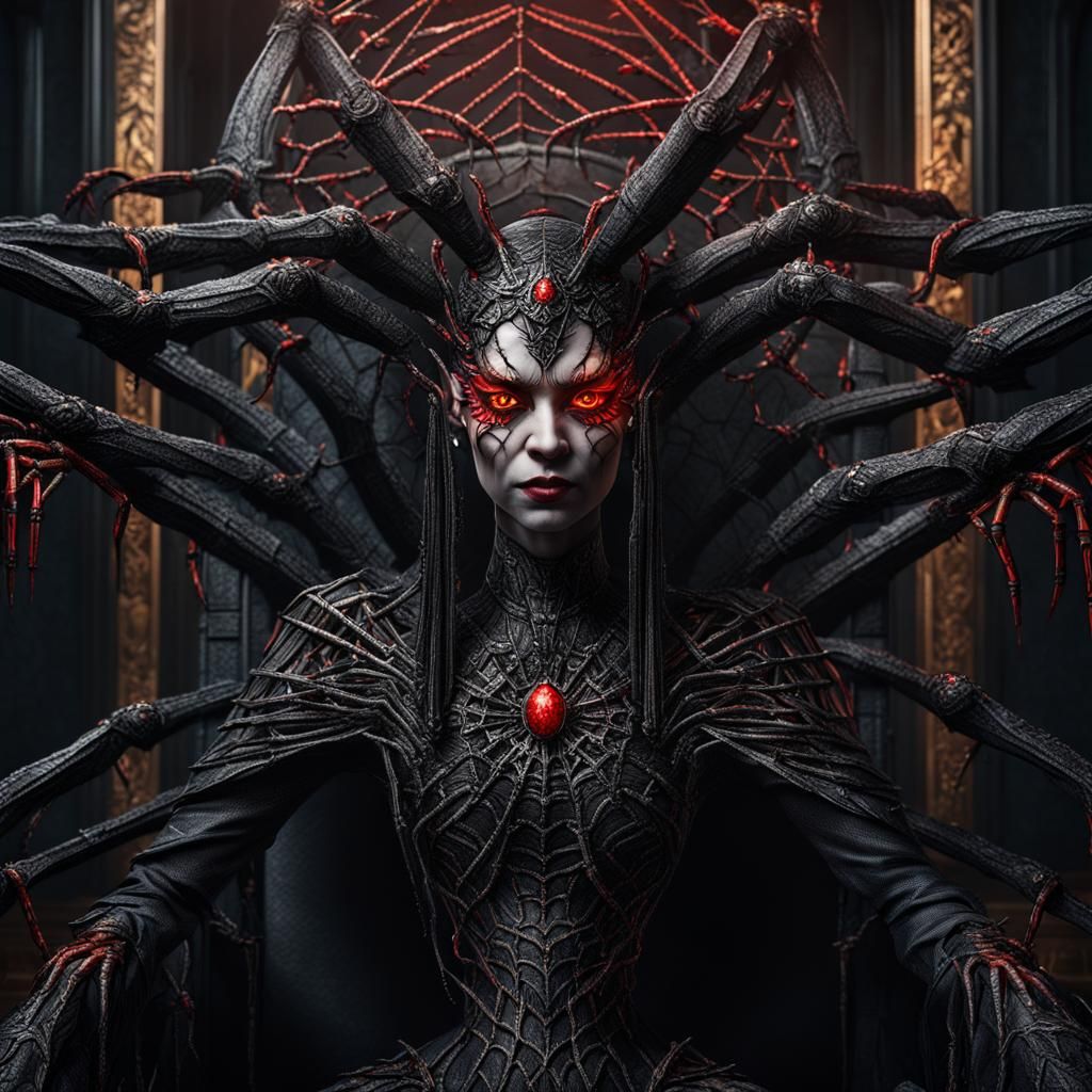 Photorealistic portrait of a majestic and evil Lolth queen . - AI ...