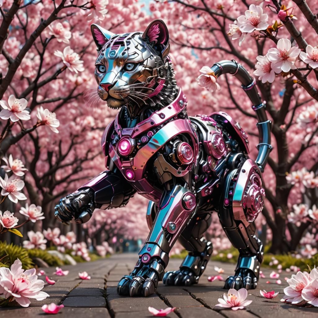 Cyborg Kitty Gives the Paw - AI Generated Artwork - NightCafe Creator