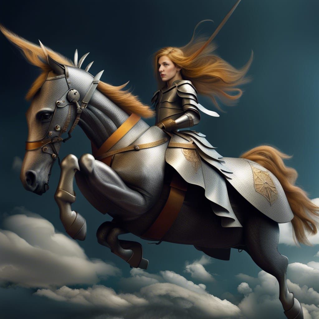 Knight on flying Horse - AI Generated Artwork - NightCafe Creator