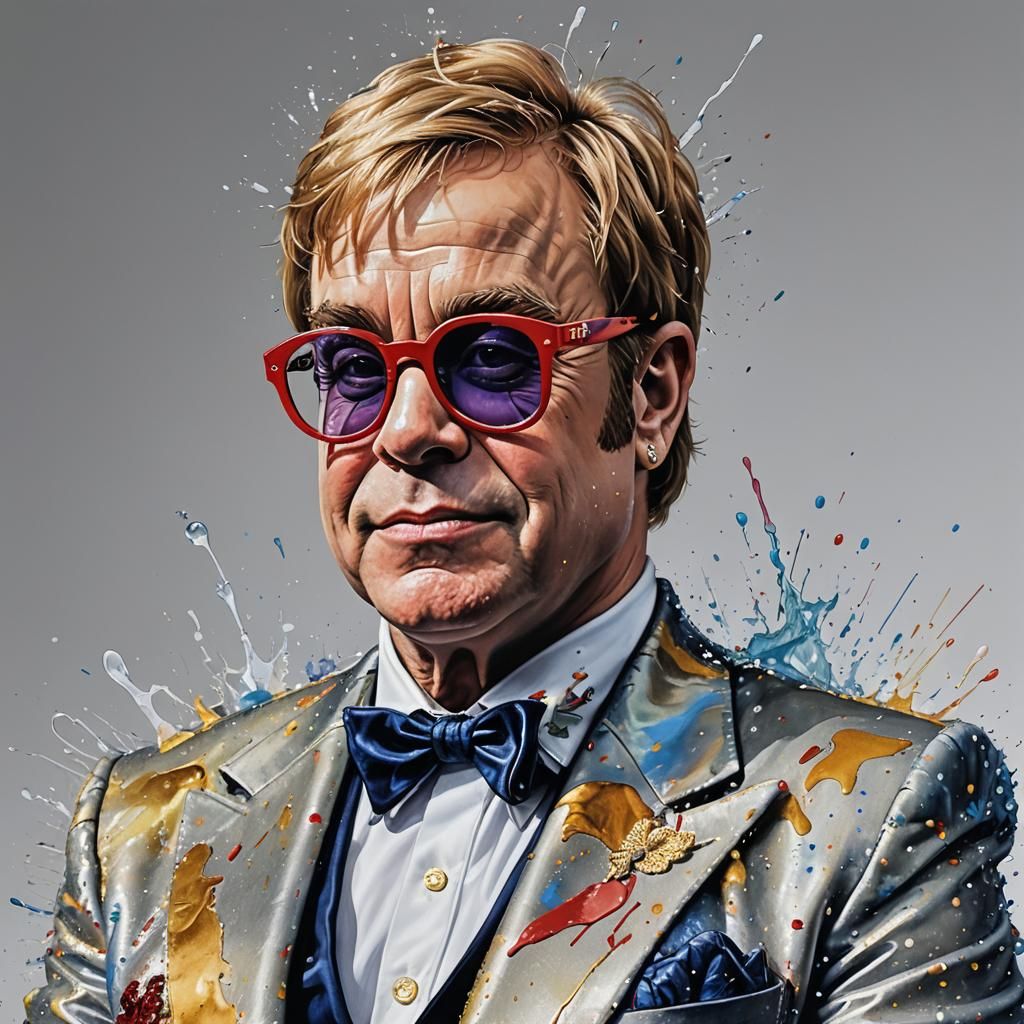 Elton John Splash Art Hyperrealism Ai Generated Artwork Nightcafe
