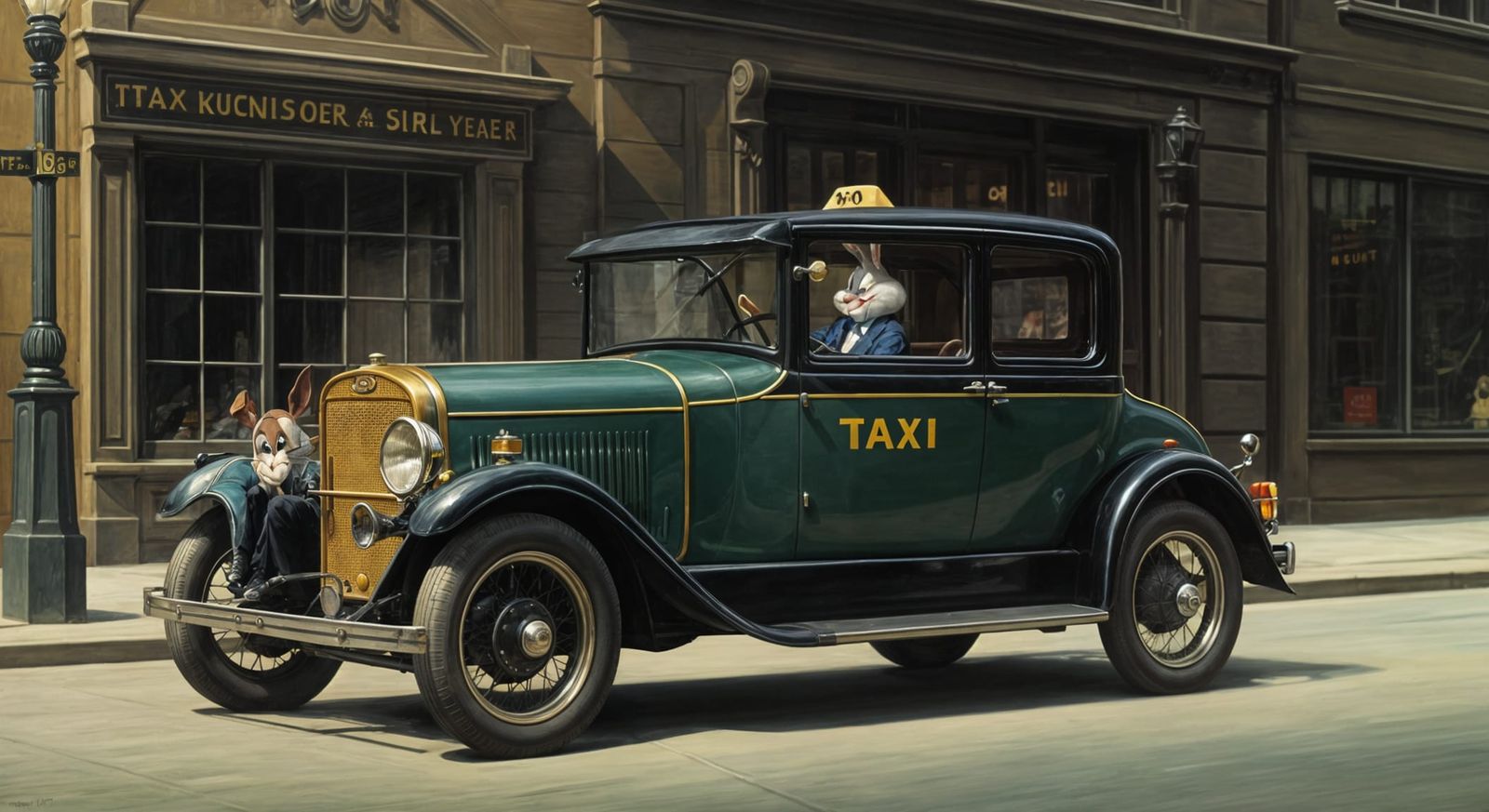 1920s Taxi Driver in Smooth Oil Painting - AI Art