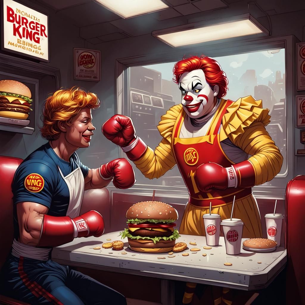 Fast Food Fight - AI Generated Artwork - NightCafe Creator