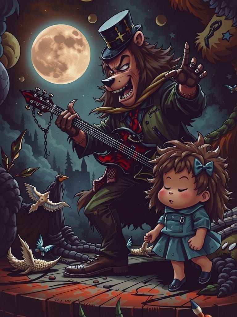 Distressed metallic font in bold, red, and black, ... - AI Art