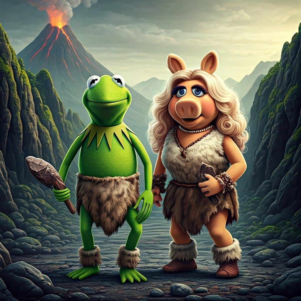 Stone Age Kermit and Miss Piggy - Stone Age Kermit and Miss ...