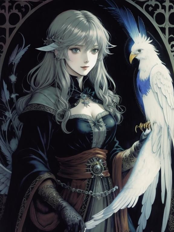 Emelda and her Ghost Parrot - AI Generated Artwork - NightCafe Creator