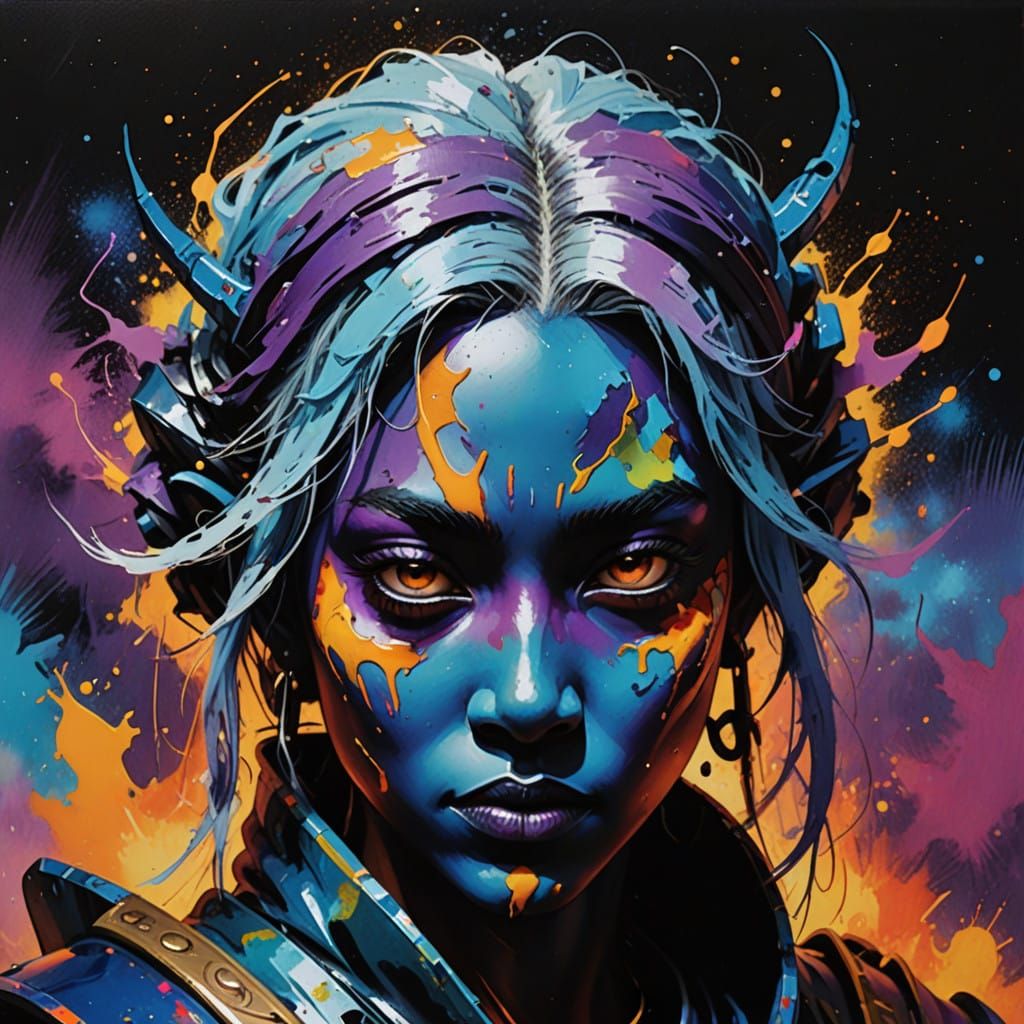 Pixar-Inspired Digital Fantasy Samurai in Nebula B... - AI Art