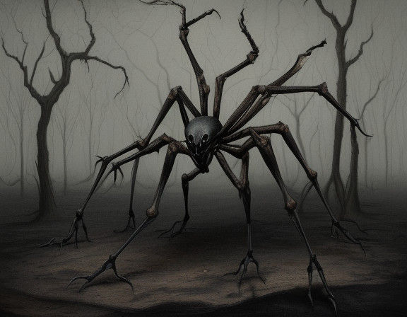 Surreal Spider-Human Hybrid in Dark, Muted Color P... - AI Art