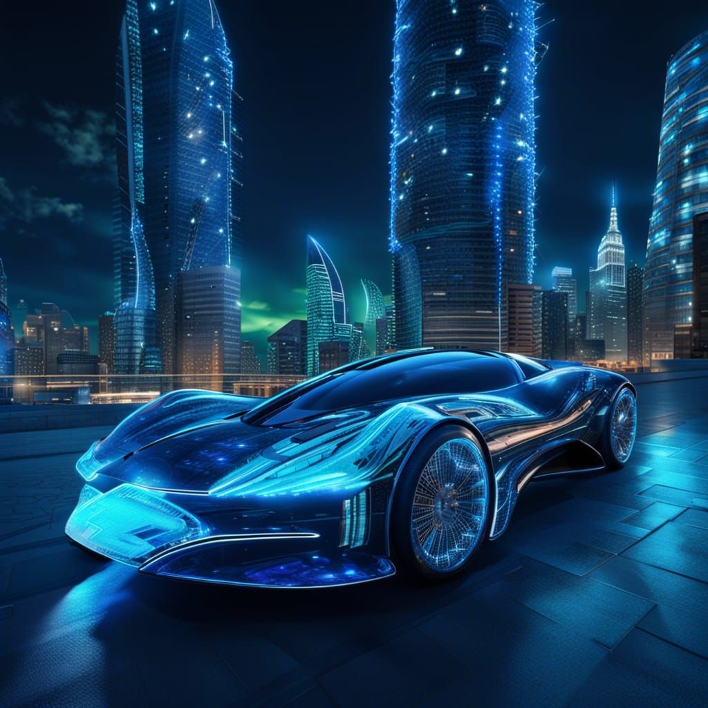 Blue car - AI Generated Artwork - NightCafe Creator