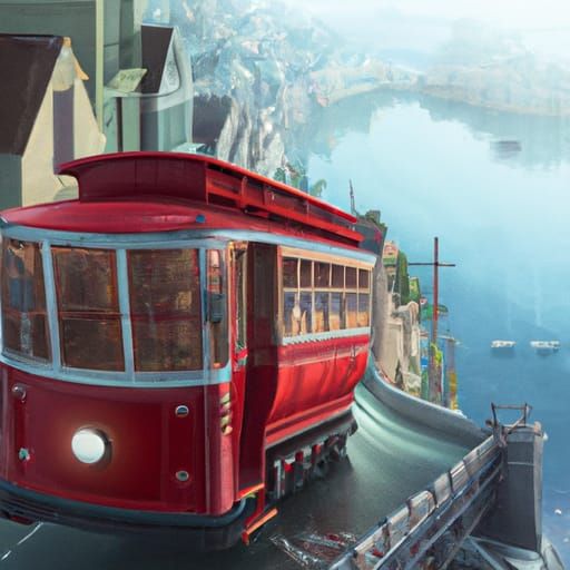 Little Red Trolley - AI Generated Artwork - NightCafe Creator